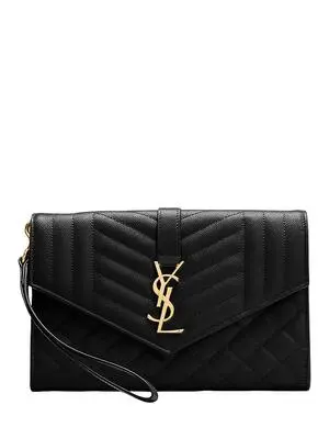 Saint Laurent Envelope Clutch Bag - Nero