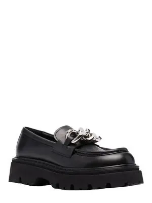 Casadei Chain-detail Chunky Leather Loafers - Black