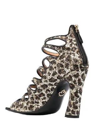 Dsquared2 Glitter-embellished Leopard-print Sandals - Brown