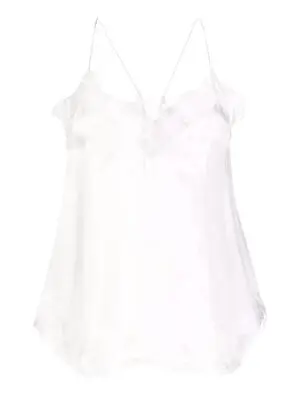 IRO PARIS IRO Berwyn Lace-Trimmed V-Neck Spaghetti Strap Silk Camisole White