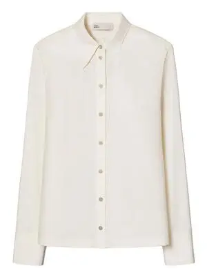 Tory Burch Cotton Poplin Shirt - Ivory/ivory