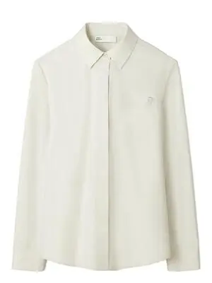 Tory Burch Cotton Poplin Shirt - Stone