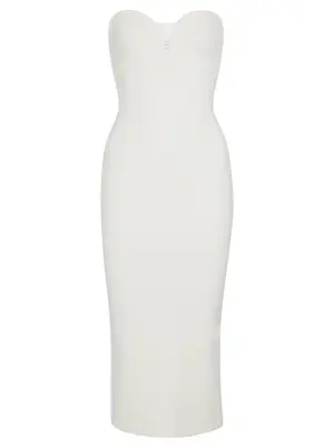 Galvan Thalia Strapless Midi Dress - White
