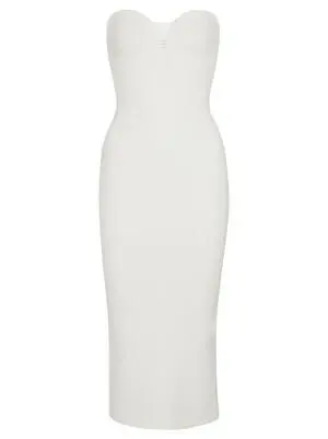Galvan Thalia Strapless Midi Dress - White