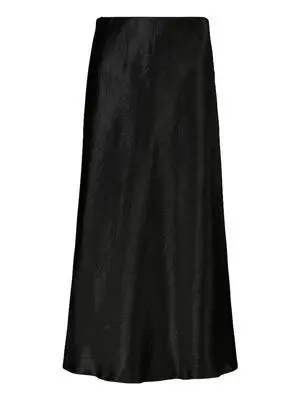 Max Mara Alessio Satin Midi Skirt - Black