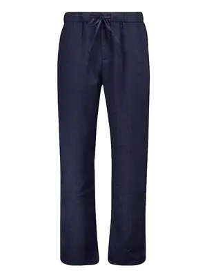 Frescobol Carioca Linen And Cotton Chinos - Blue