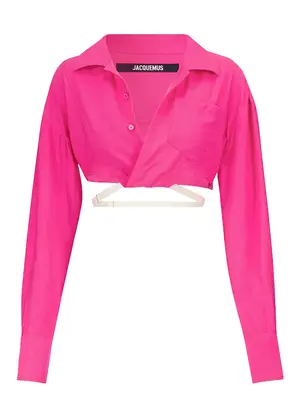 Jacquemus La Chemise Laurier Cropped Shirt - Pink