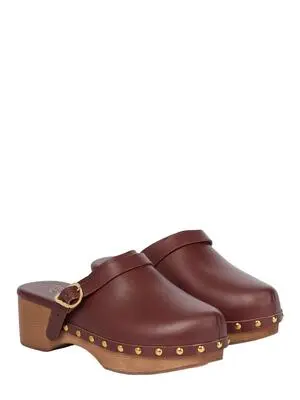 ANCIENT GREEK SANDALS Classic Closed Leather Clogs - Brown