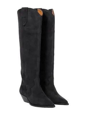 Isabel Marant Étoile Denvee Suede Knee-high Boots - Black