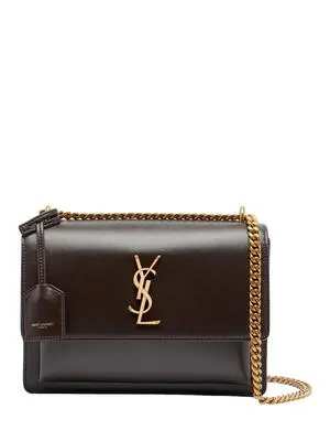Saint Laurent Sunset Medium Leather Shoulder Bag - Brown