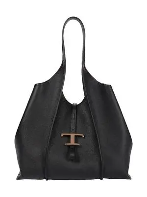 TOD'S Timeless Medium Leather Tote - Black