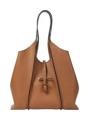 TOD'S Timeless Medium Leather Tote - Brown