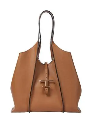 TOD'S Timeless Medium Leather Tote - Brown