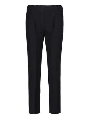 Brunello Cucinelli High-rise Silk-blend Pants - Blue
