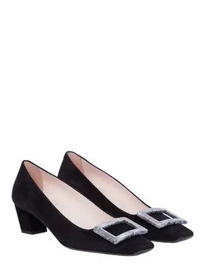ROGER VIVIER Belle Vivier 45 Suede Pumps - Black