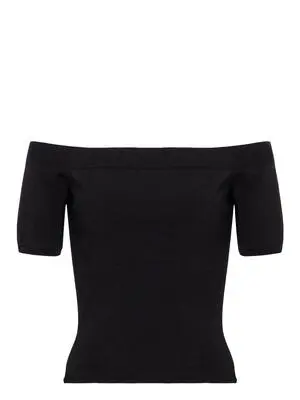 Alexander McQueen Off-shoulder Top - Black
