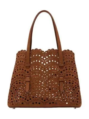 Alaïa Alaia Mina 25 Vienne Wave Leather Top-Handle Bag Brown