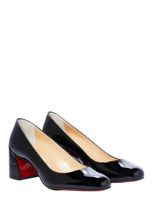 CHRISTIAN LOUBOUTIN Miss Sab 55 Patent Leather Pumps - Black