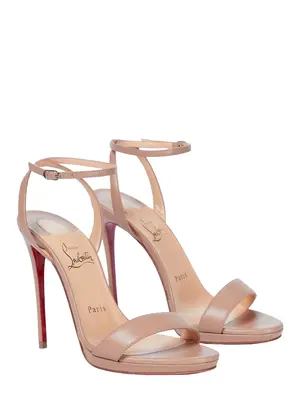CHRISTIAN LOUBOUTIN Christian Louboutin Loubi Queen 120 Leather Sandals Brown