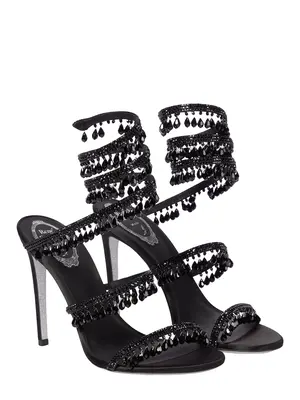 Rene Caovilla Chandelier Embellished Sandals - Black