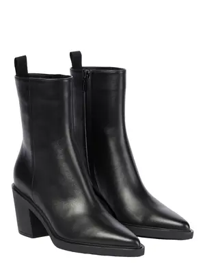 GIANVITO ROSSI Dylan Leather Ankle Boots - Black