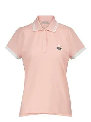 Moncler Cotton Piqué Polo Shirt - Pink