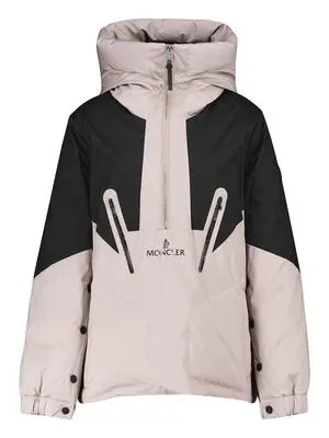 Moncler Iberis Hooded Half-zip Down Jacket - Black