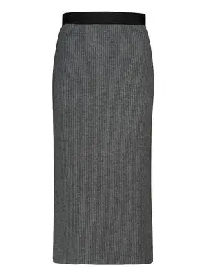 Moncler Wool And Cashmere Midi Skirt - Grey