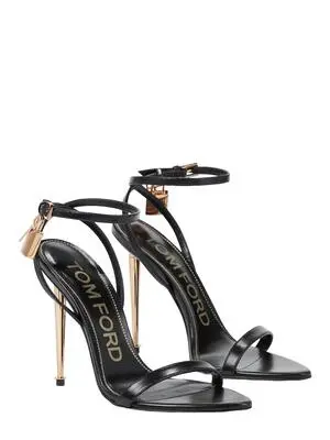TOM FORD Padlock Leather Sandals - Black