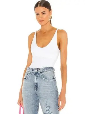 Free People Seamless V-neck Cami With Built-in Shelf Bra - White