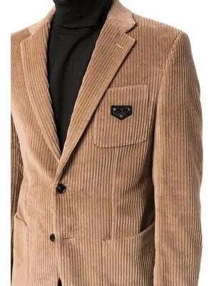 Philipp Plein Single-breasted Corduroy Blazer - Neutrals
