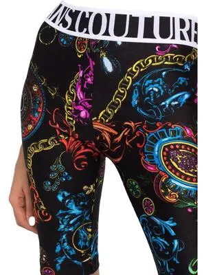 Versace Baroque-print Biker Shorts - Black