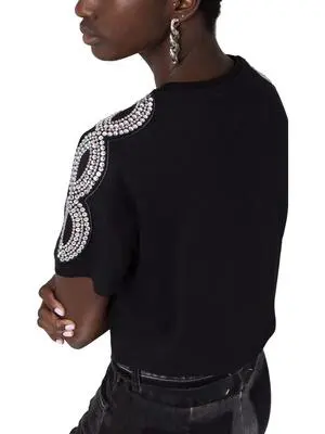 PHILIPP PLEIN Philipp Plein Crystal Embellished Cropped T-Shirt