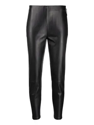 Calvin Klein Cropped Faux-leather Leggings - Black