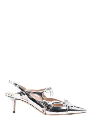 SCAROSSO X Paula Cademartori Cinderella Leather Pumps - Silver