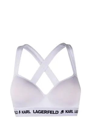Karl Lagerfeld Padded Jersey Bra - White