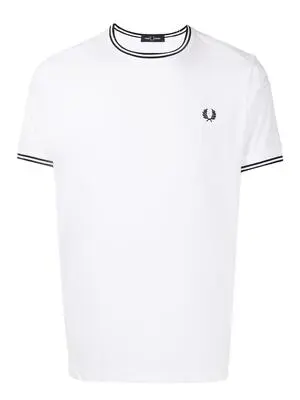 Fred Perry Logo-embroidered T-shirt White