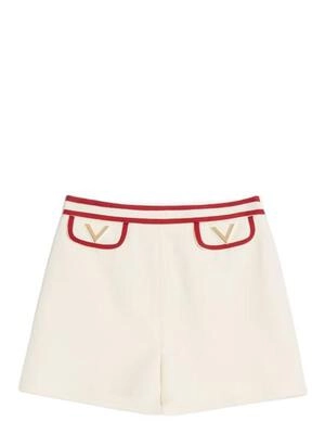 VALENTINO Valentino Crepe Couture Shorts With V Gold Detail