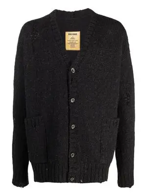 UMA WANG V-neck Wool Cardigan - Black