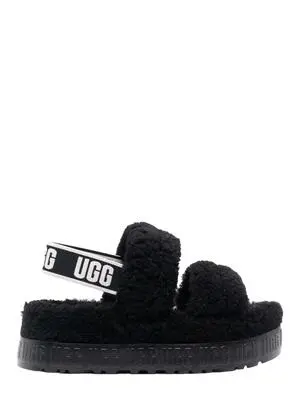 UGG Oh Fluffita Slingback Sandals - Black