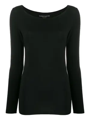 MAJESTIC FILATURES Boat Neck Fitted Top