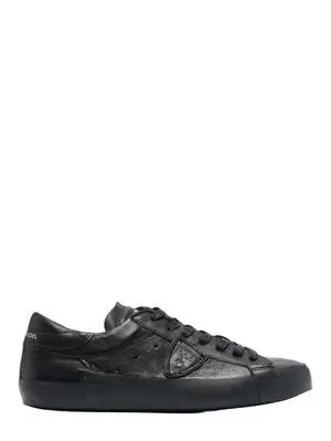 Philippe Model Prsx Low-top Leather Sneakers - Black