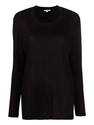 JAMES PERSE Long-sleeved Cotton Jersey T-shirt - Black