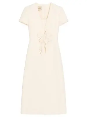 Valentino Garavani Embroidered Crepe Couture Dress - Ivory