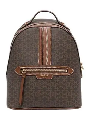 Bally Monogram Print Backpack - Brown