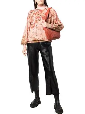 Alberta Ferretti Floral Print Virgin Wool & Cashmere Jumper - Neutrals