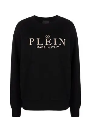 Philipp Plein Cotton Logo Print Sweatshirt - Black