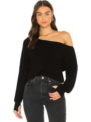 Michael Lauren Kristopher Open Shoulder Top - Black