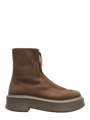 THE ROW THE ROW Suede Moto Booties Ash