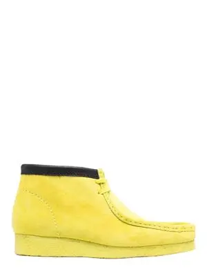 Clarks Contrasting-trim Suede Derby Shoes - Yellow